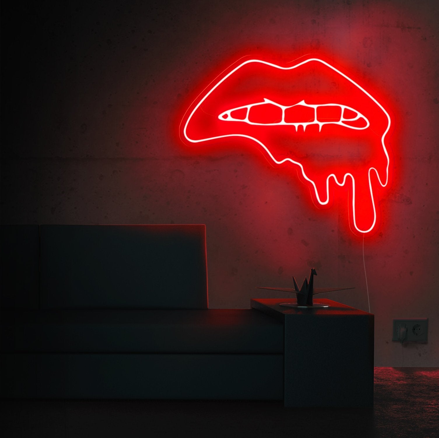 Dripping Lips Neon Sign – Vibe Neon Signs